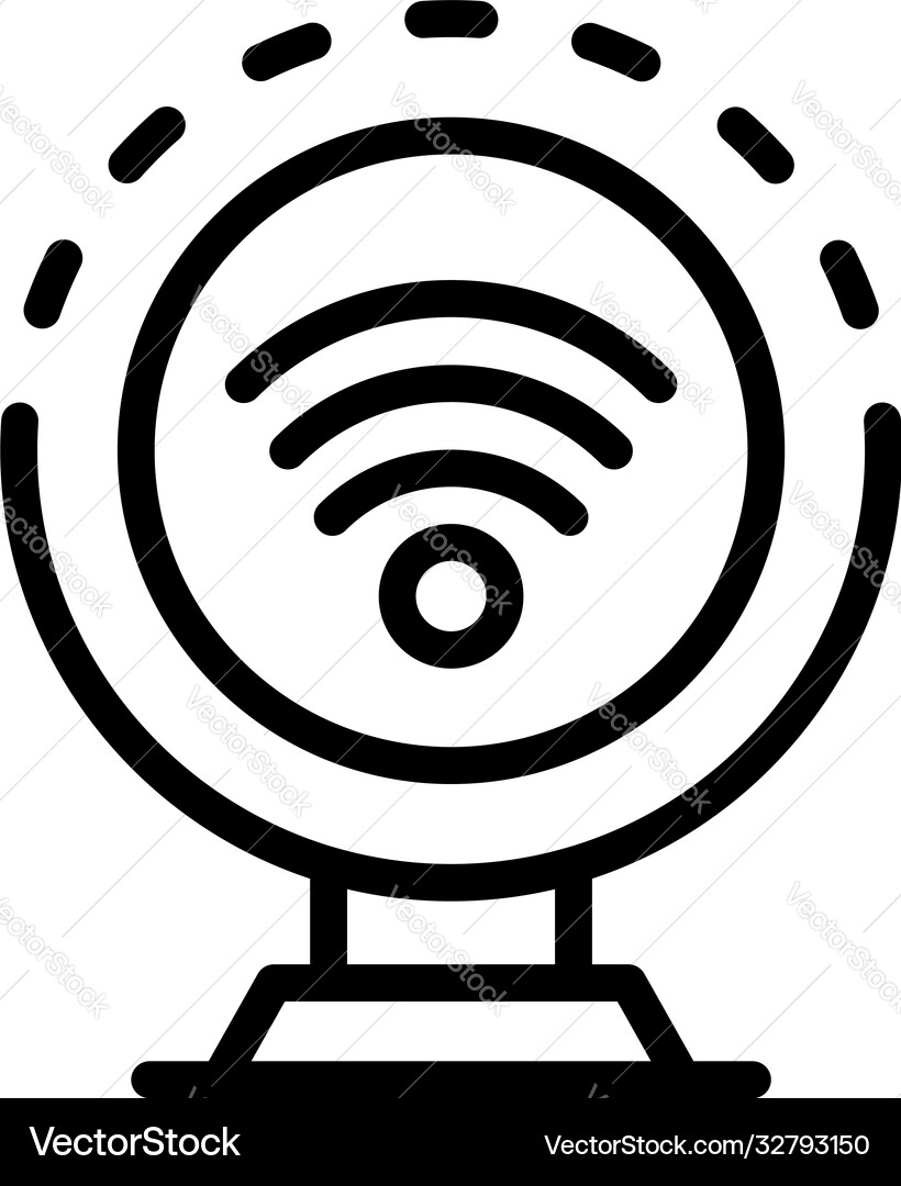 Wifi remote access icon outline style Royalty Free Vector