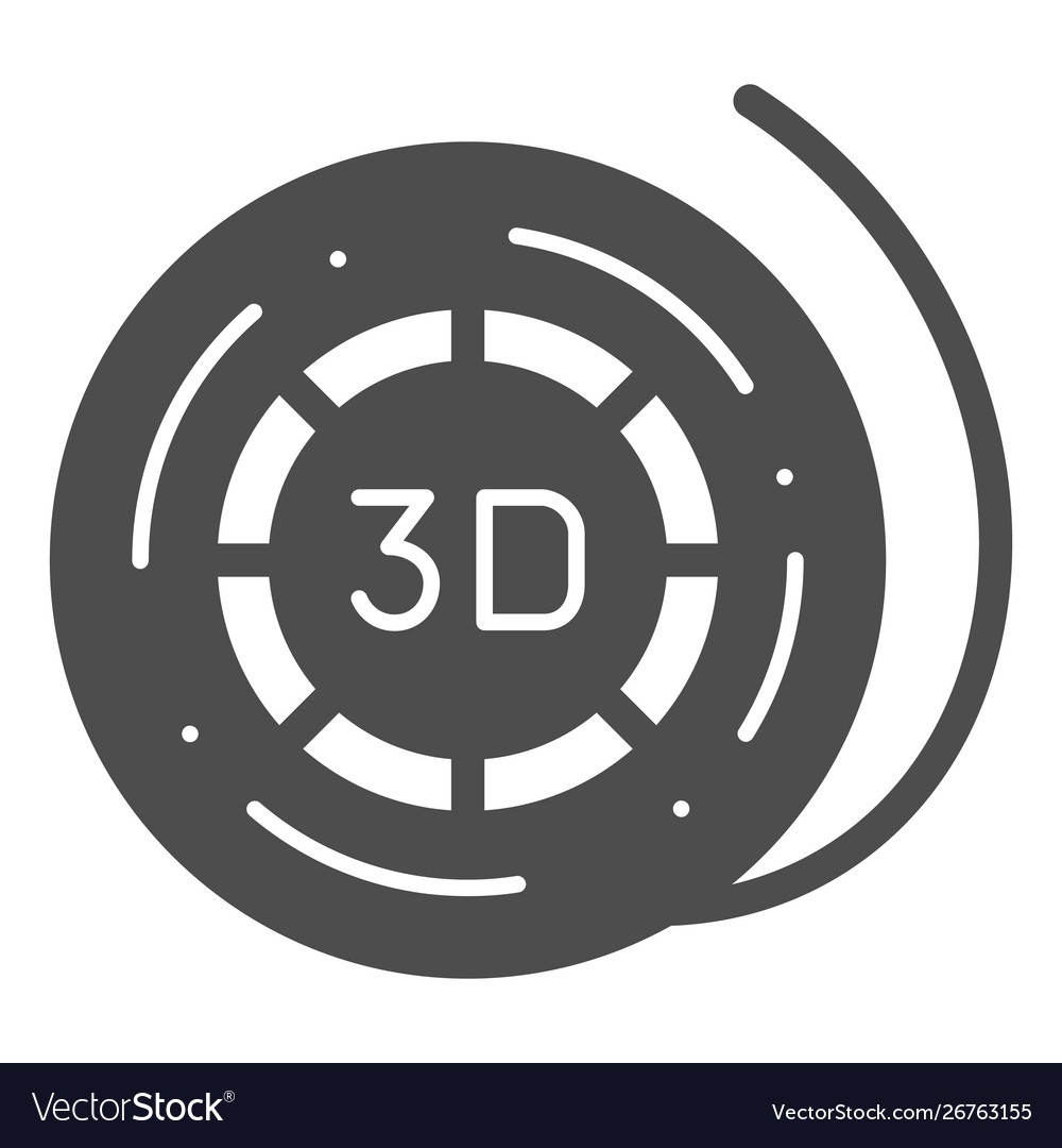 3d printer reel solid icon coil for printer Vector Image