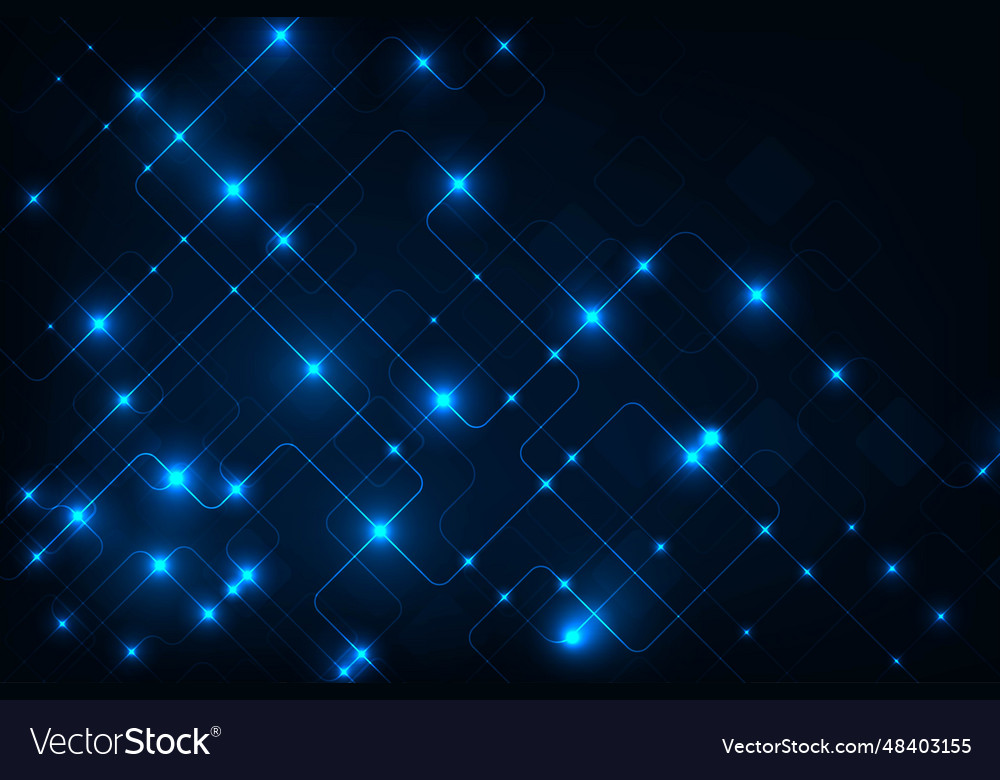 Abstract line technology with square shape Vector Image