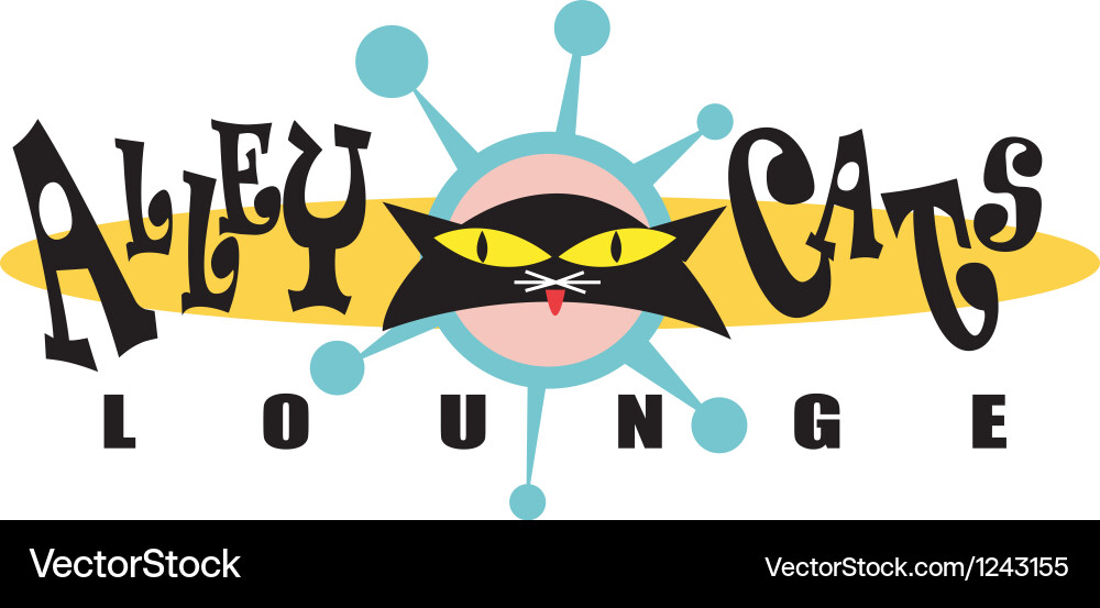 Alley cats lounge bar Royalty Free Vector Image