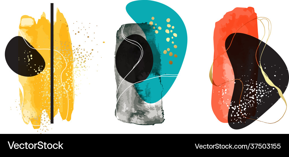 Colorful collage bright colors minimal round Vector Image
