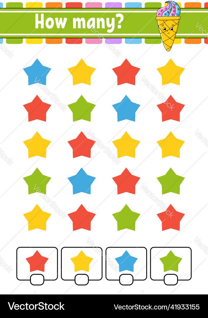 Counting game for children happy characters Vector Image