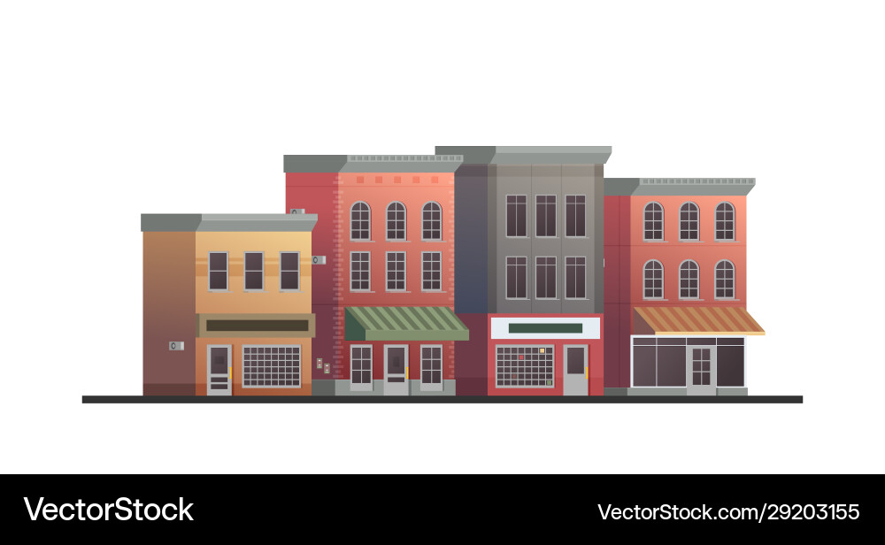 Downtown building with shop or store isolated Vector Image