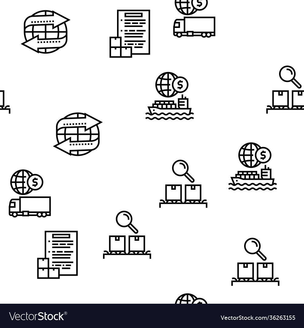 Export import logistic seamless pattern Royalty Free Vector