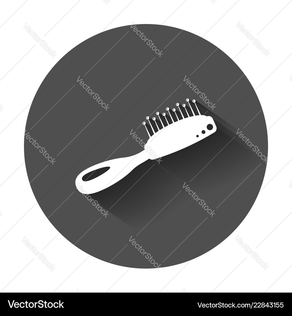 Hair brush icon in flat style comb accessory Vector Image