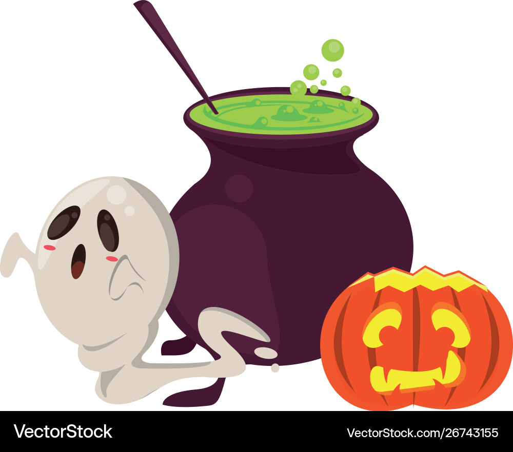 Halloween october scary celebration cartoon Vector Image