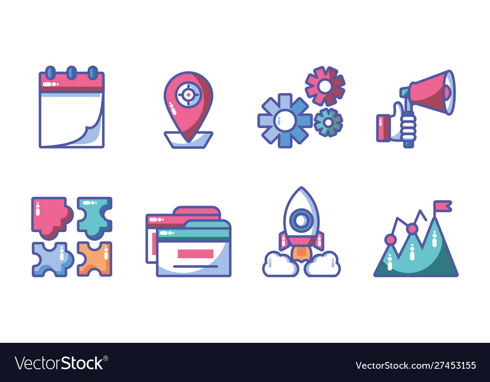 Icons set web development and website Royalty Free Vector