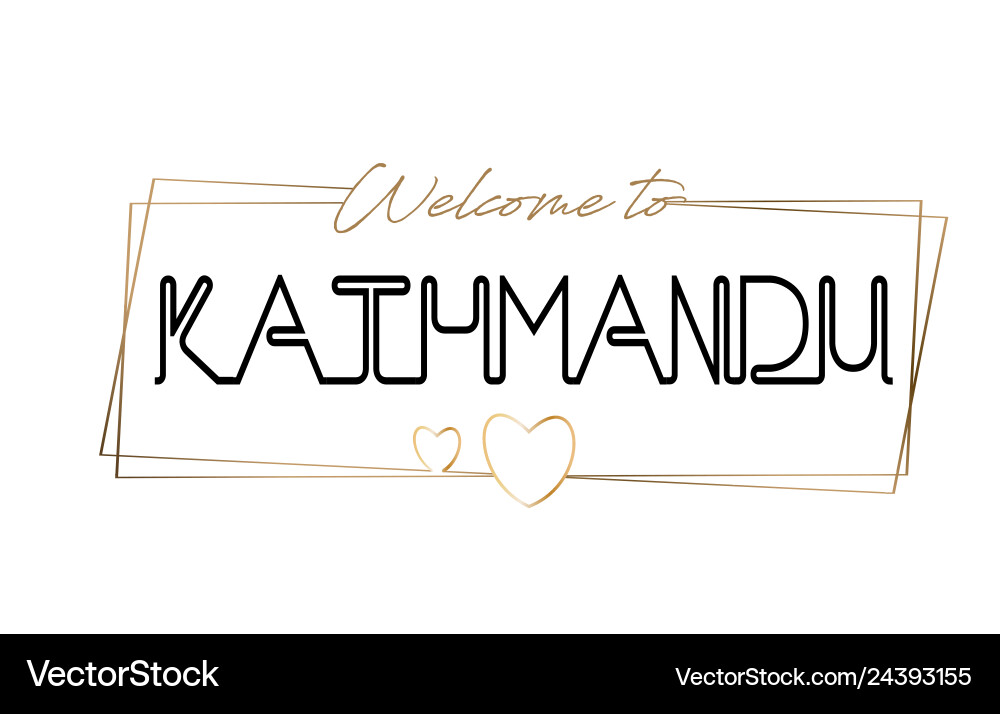 Kathmandu welcome to text neon lettering Vector Image