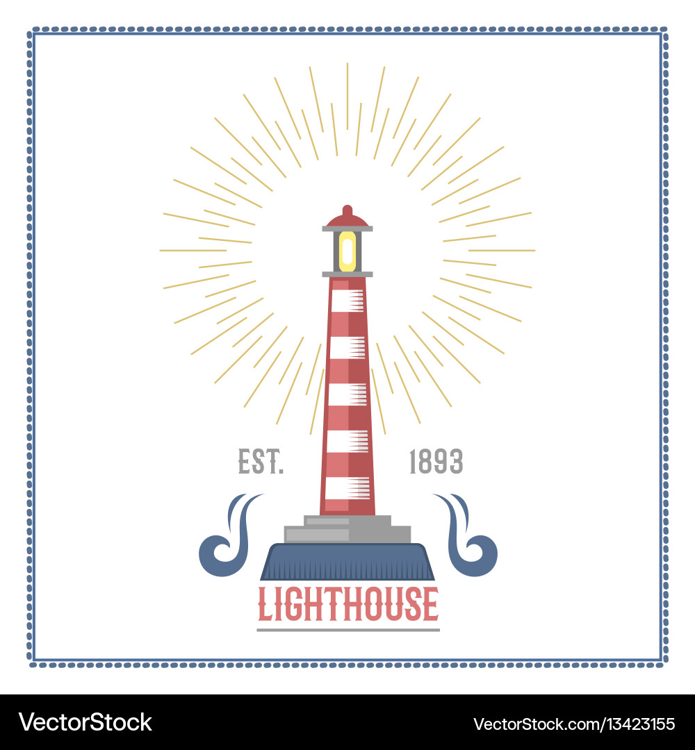 Lighthouse nautical and marine sailing themed Vector Image