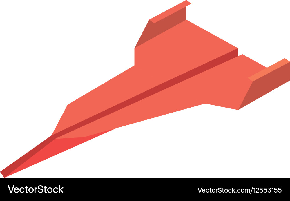Orange paper plane flying toy Royalty Free Vector Image
