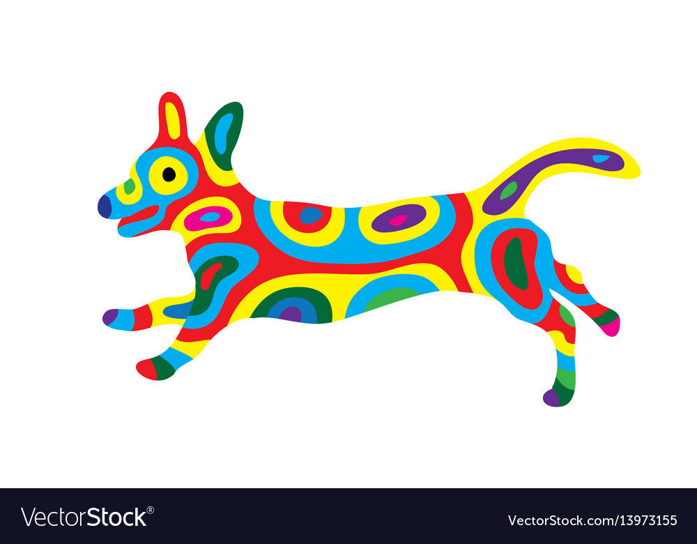 Rainbow dog 10 Royalty Free Vector Image - VectorStock