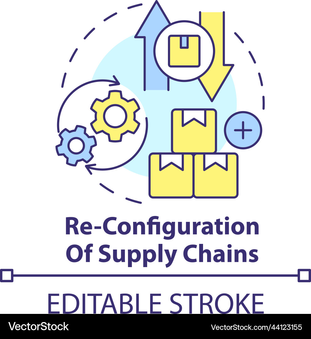 Reconfiguration of supply chains concept icon Vector Image
