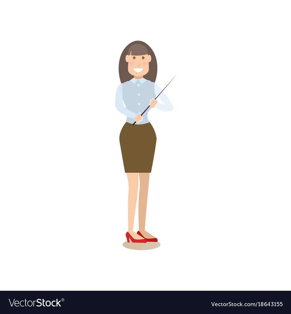 School teacher in flat style Royalty Free Vector Image