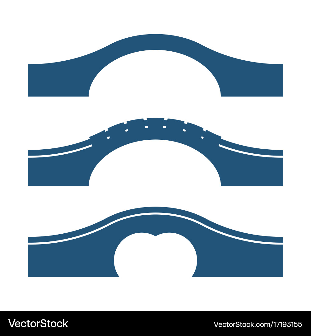 Set of arc bridges isolated Royalty Free Vector Image