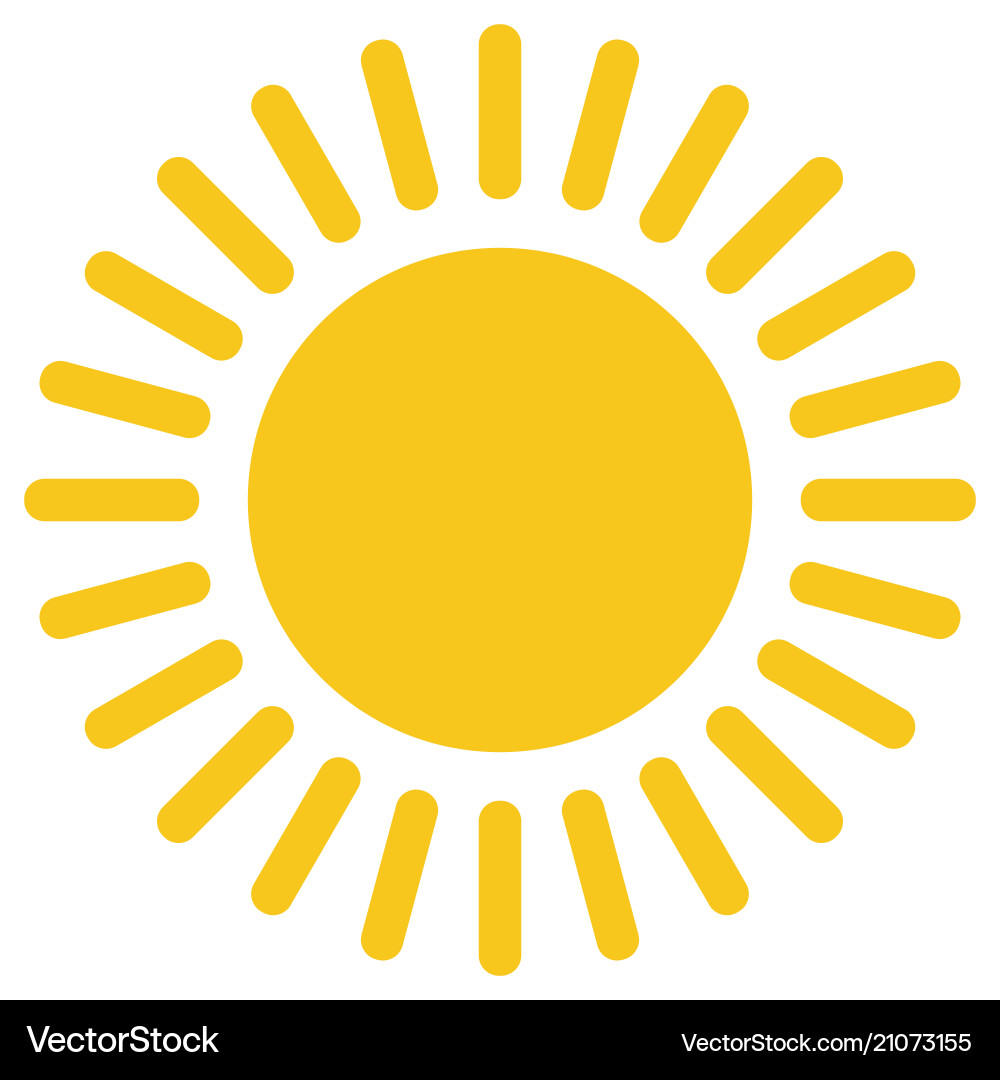 Yellow gold sun icon isolated on background moder Vector Image