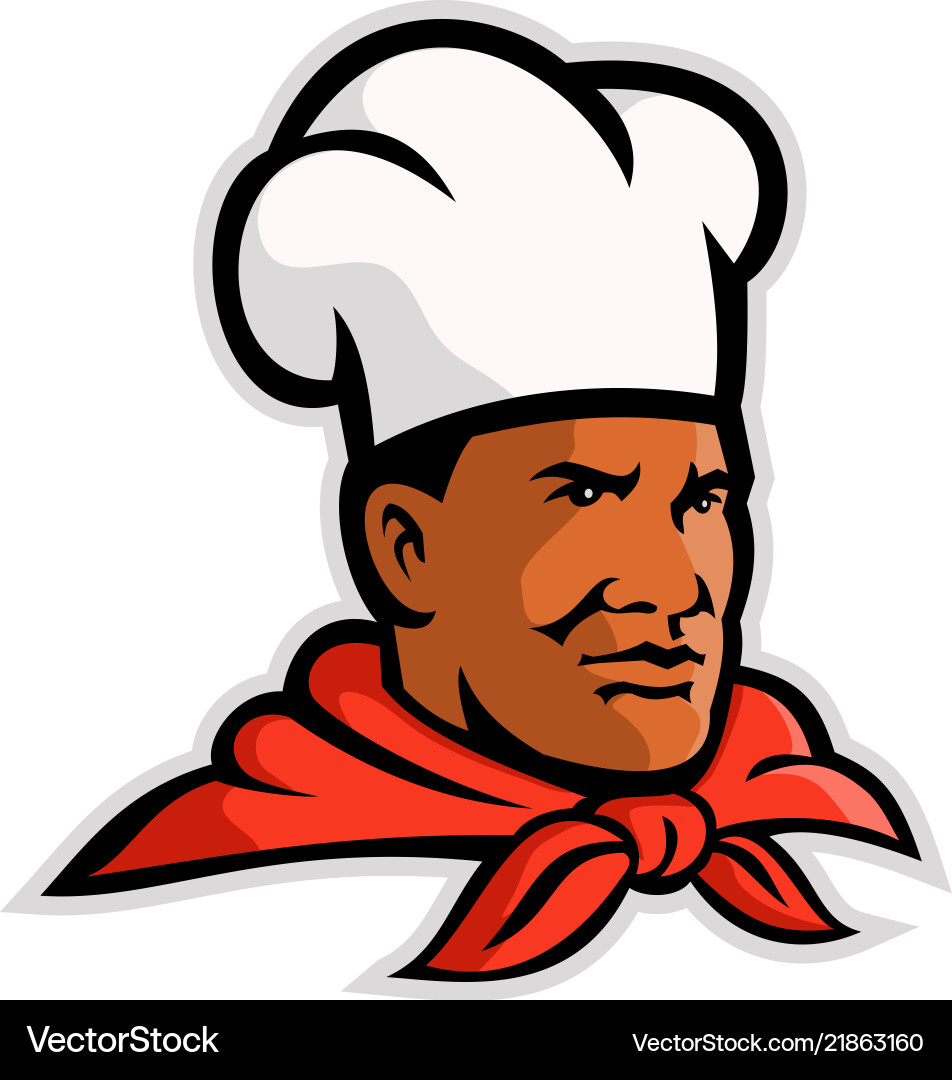 African american chef baker mascot Royalty Free Vector Image