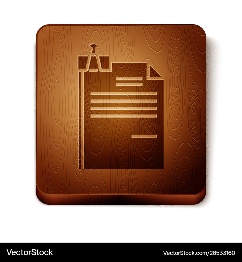 Brown file document and binder clip icon isolated Vector Image