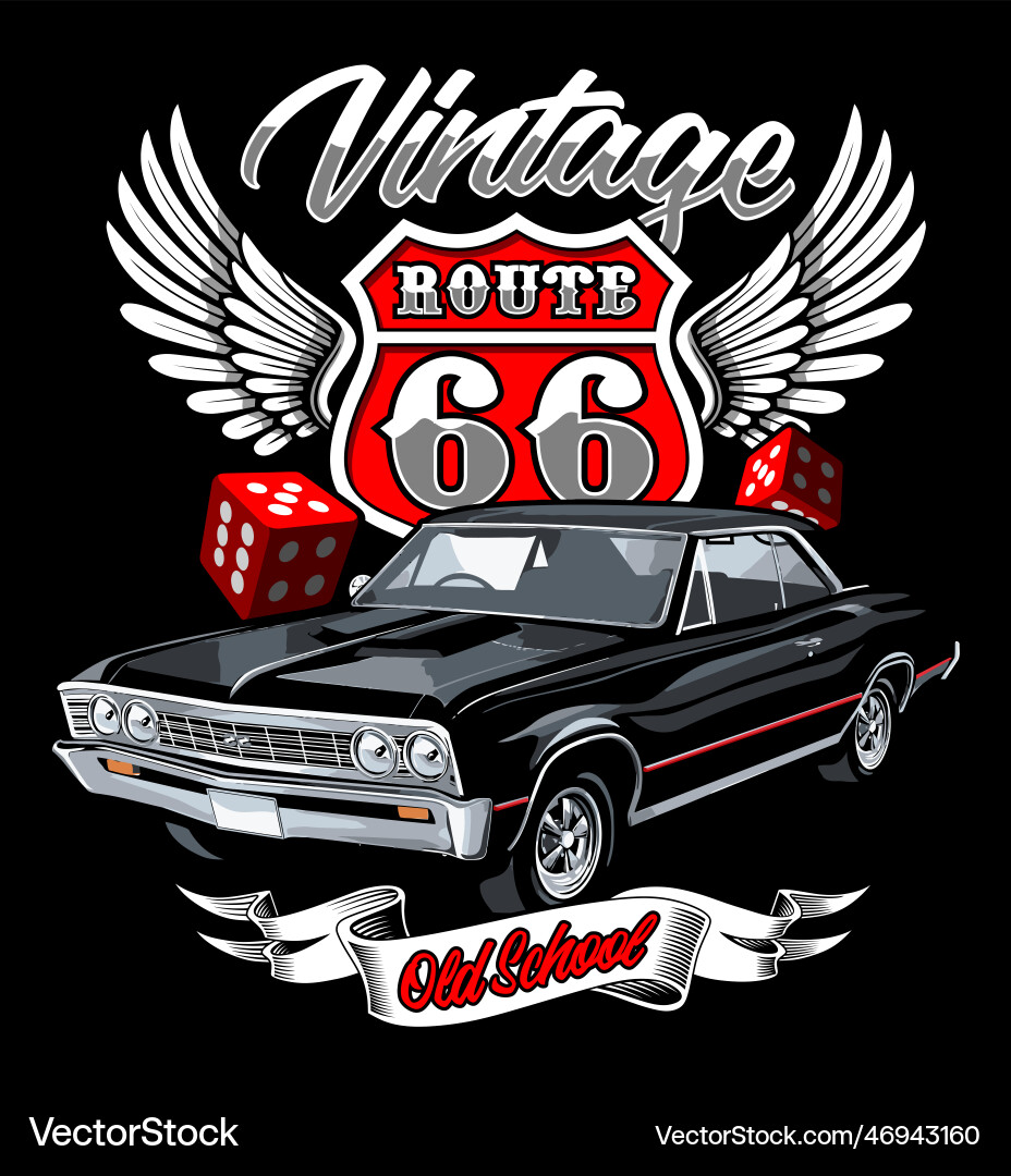 Classic car template for graphic design Royalty Free Vector