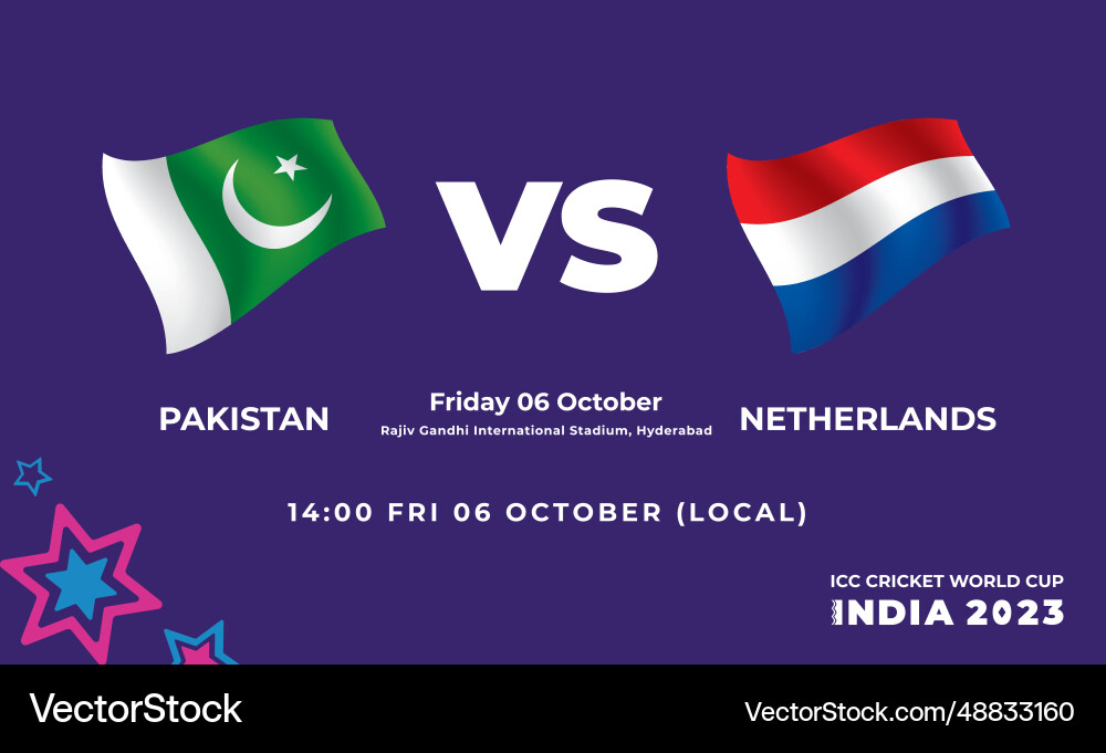 Cricket match template icc men39s Royalty Free Vector Image