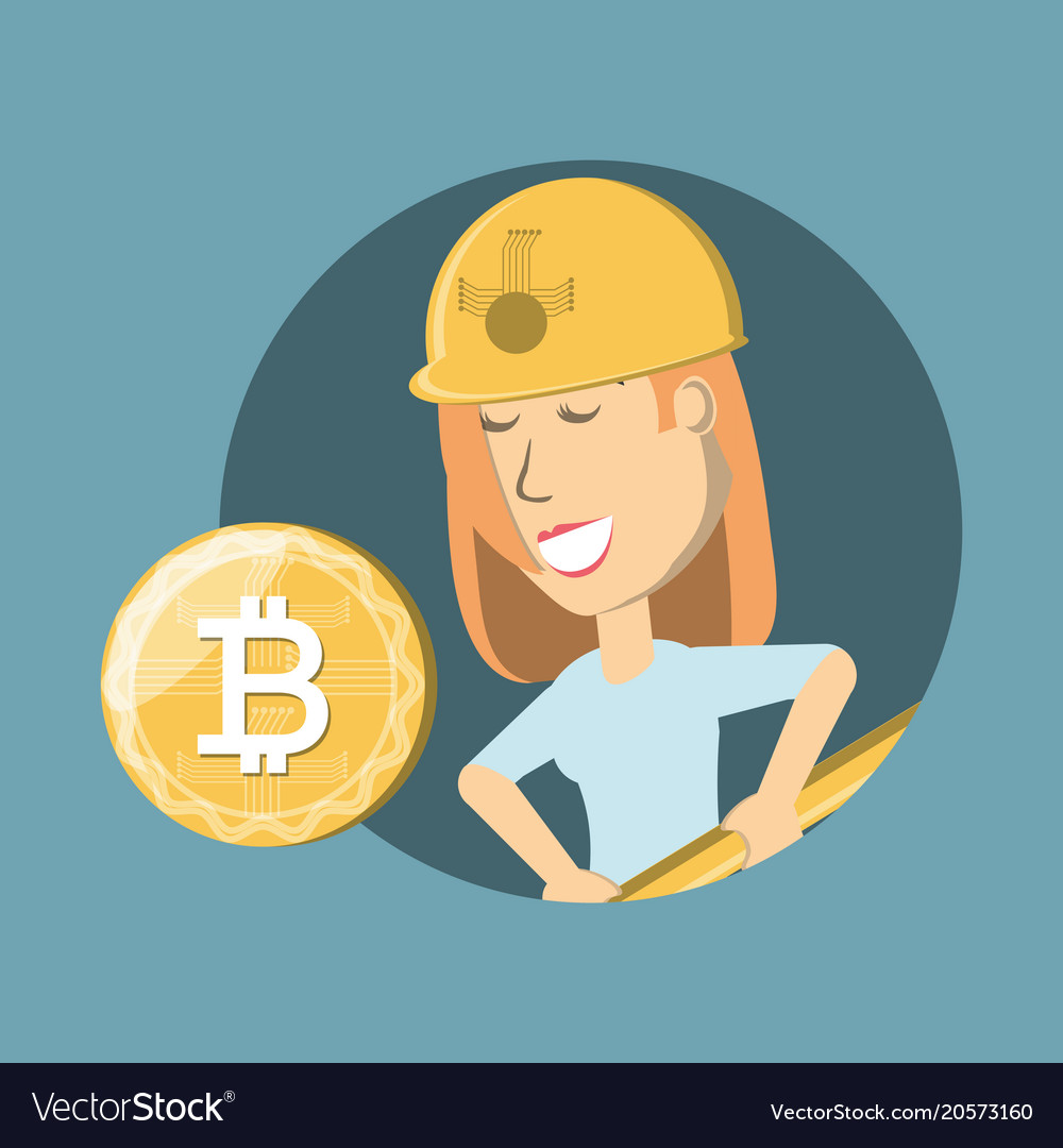 Cryptocurrency mining design Royalty Free Vector Image