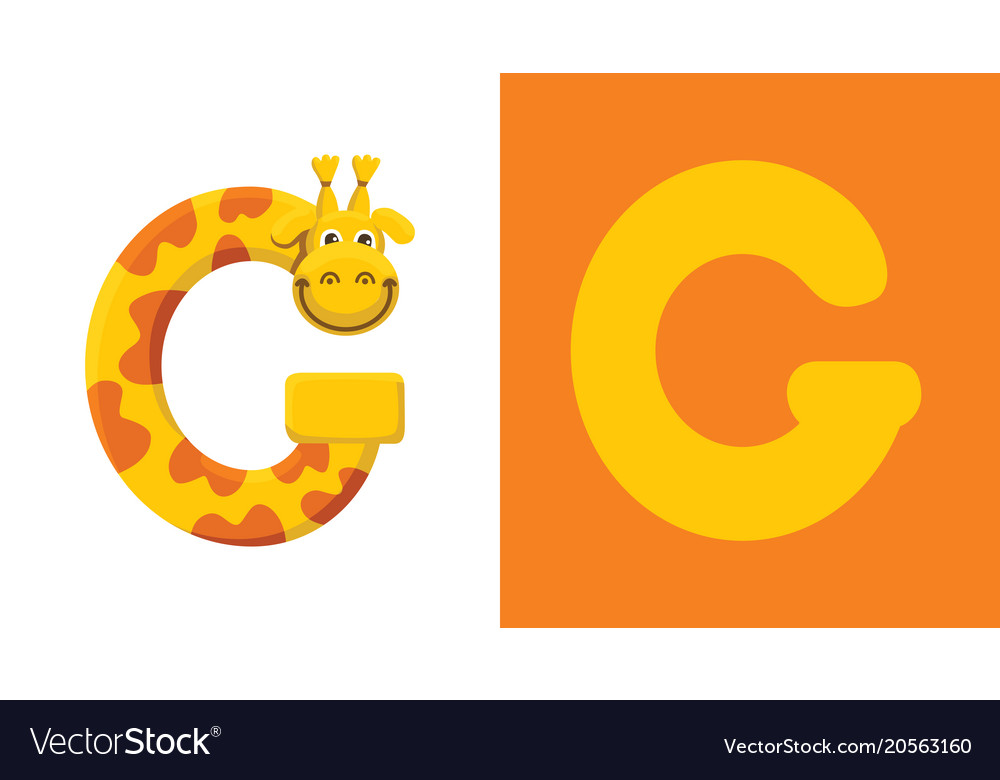 G is for giraffe letter giraffe cute Royalty Free Vector