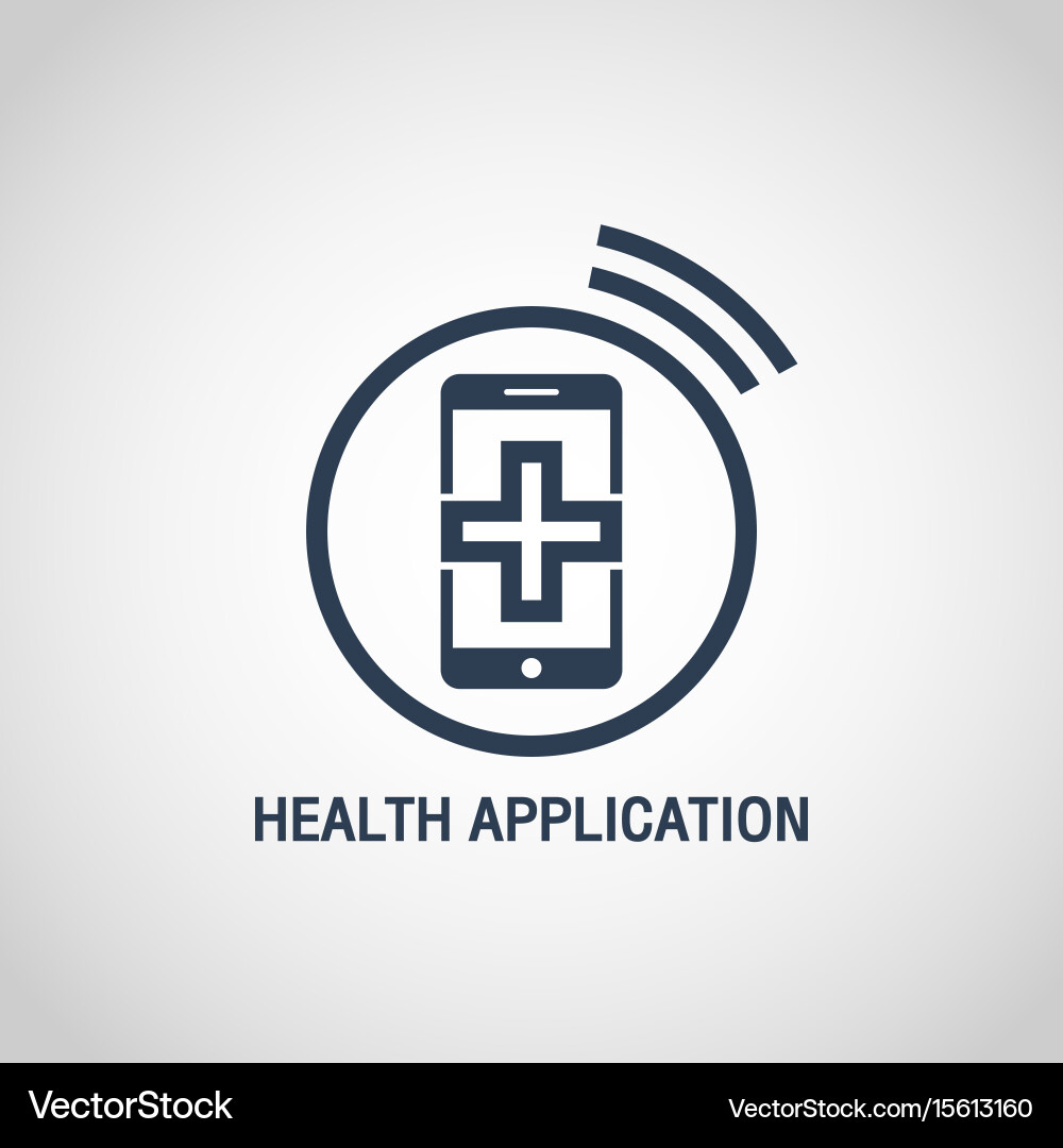 Health application logo icon design Royalty Free Vector