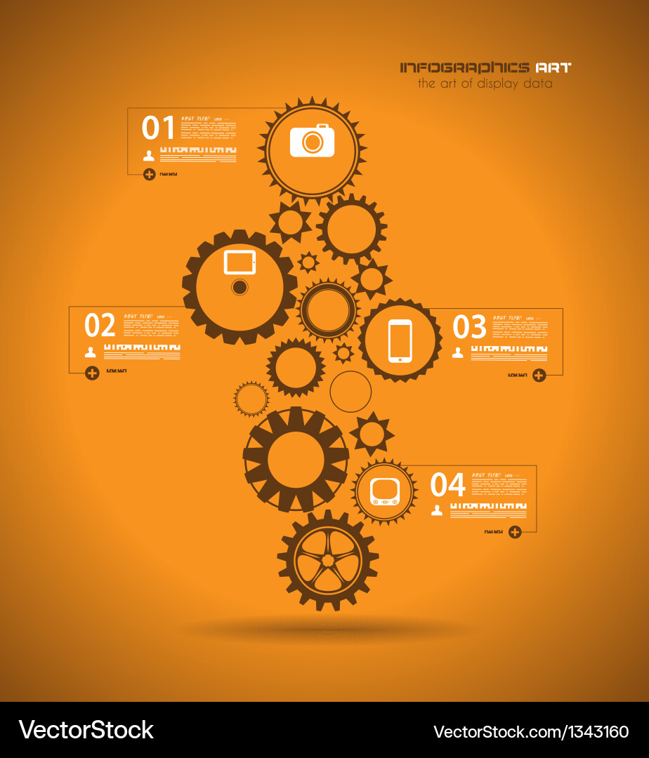 Infographic design template with gear chain Vector Image
