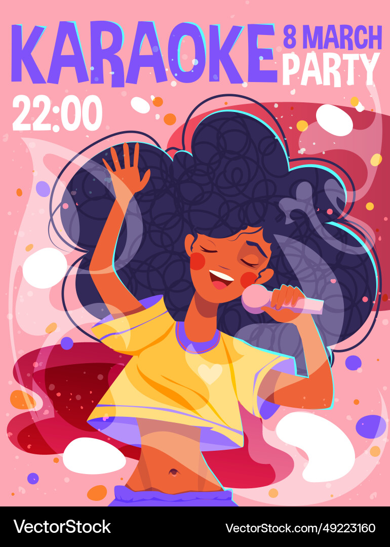 Karaoke party invitation Royalty Free Vector Image