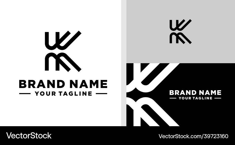 Letter k logo geometric line unusual editable Vector Image