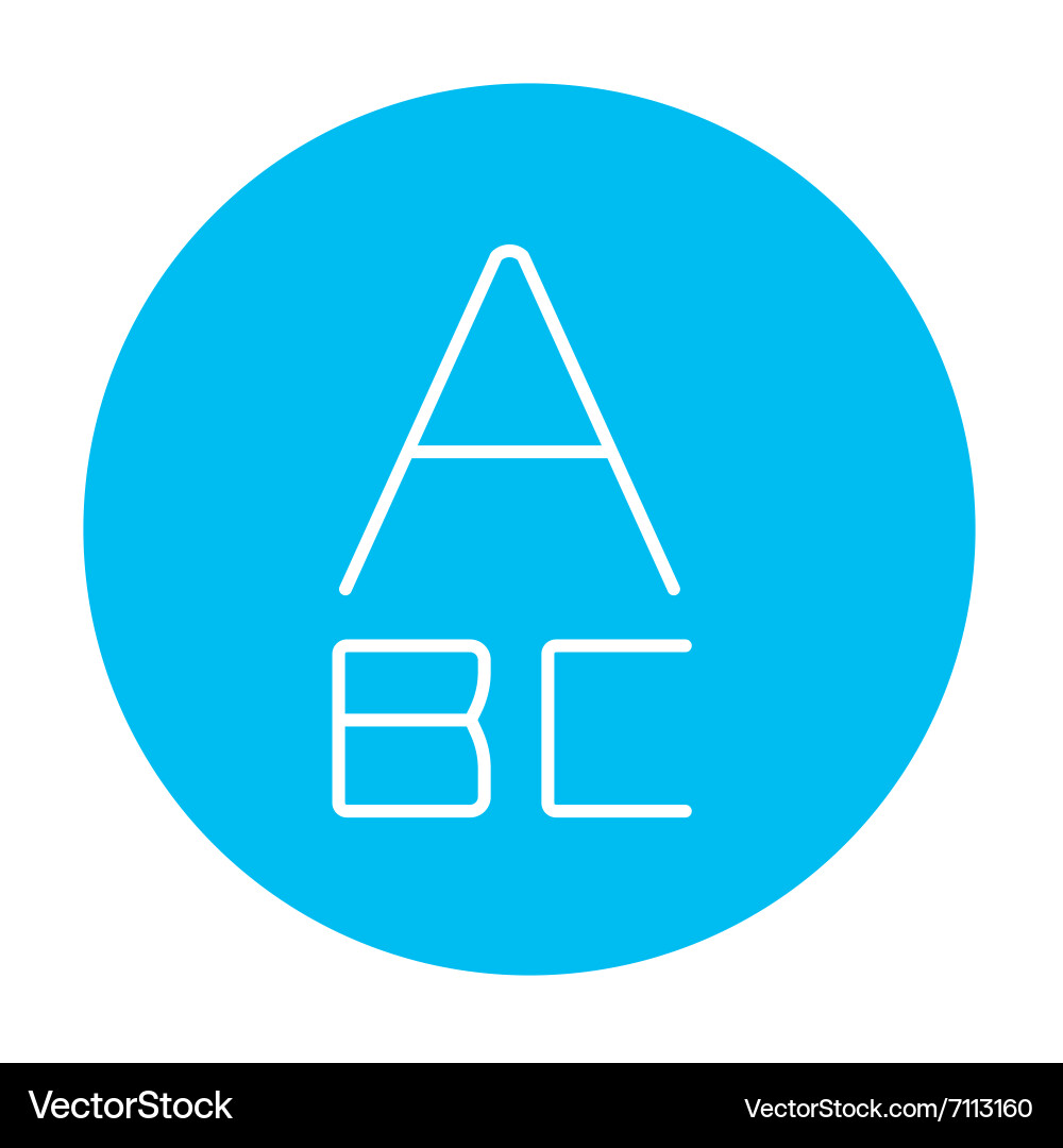 Letters painted in bold line icon Royalty Free Vector Image