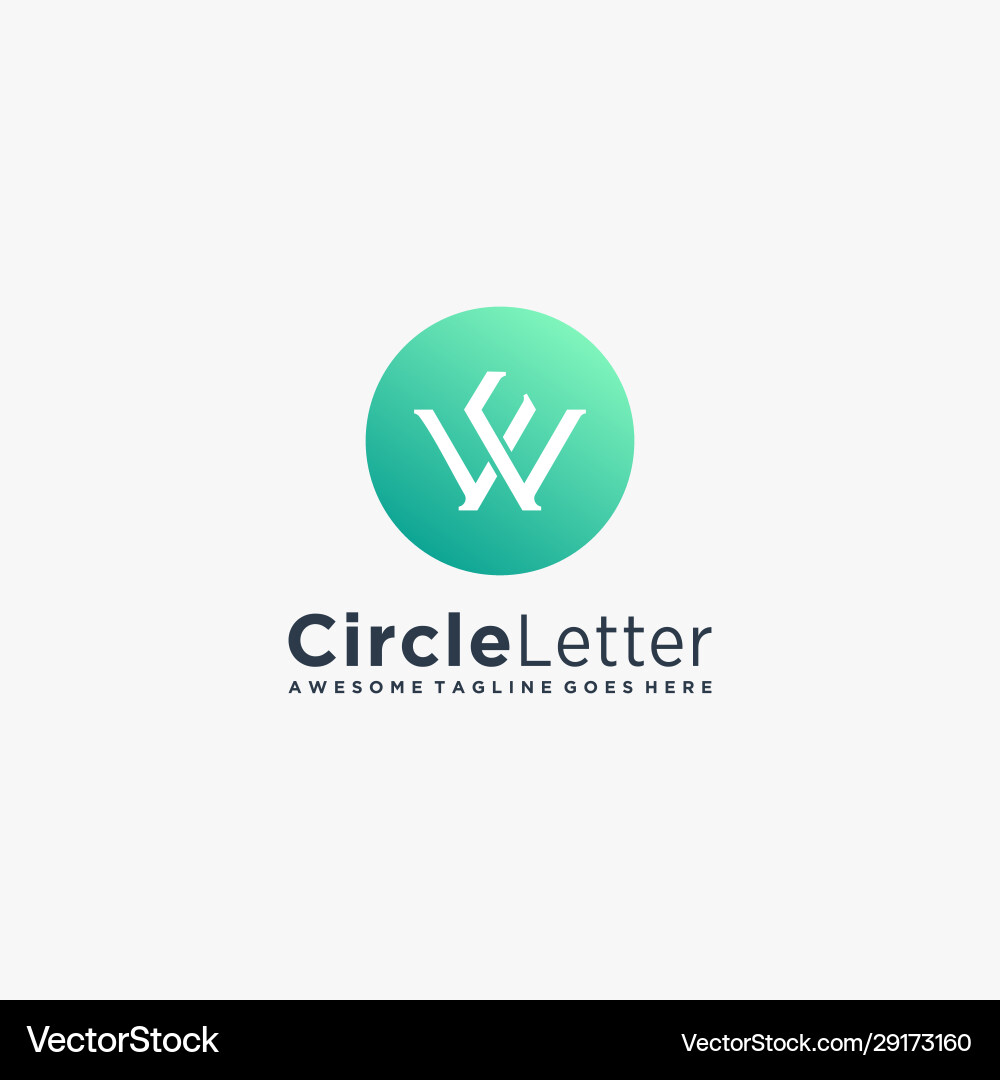 Logo circle letter w gradient colorful Royalty Free Vector