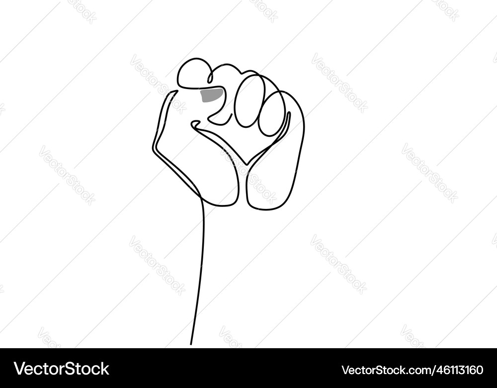 One continuous single line hand drawing of hands Vector Image