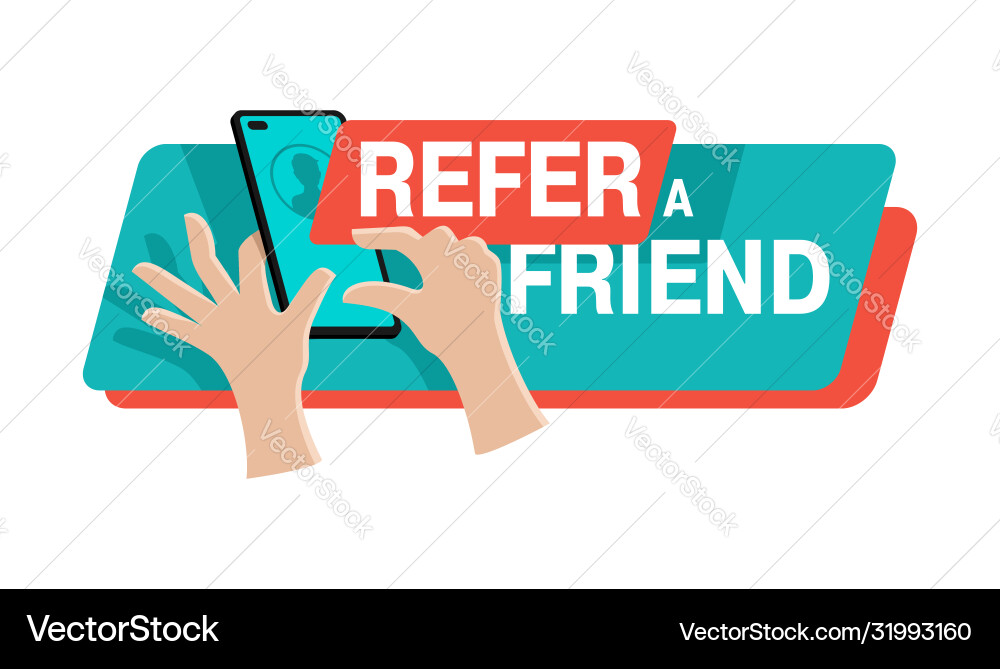 Refer a friend banner - referral program Vector Image