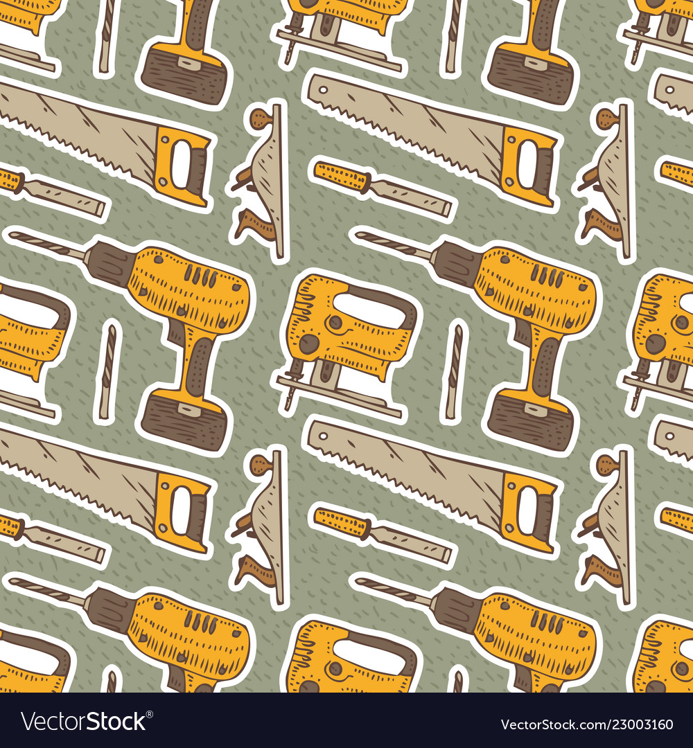 Seamless pattern with tools Royalty Free Vector Image