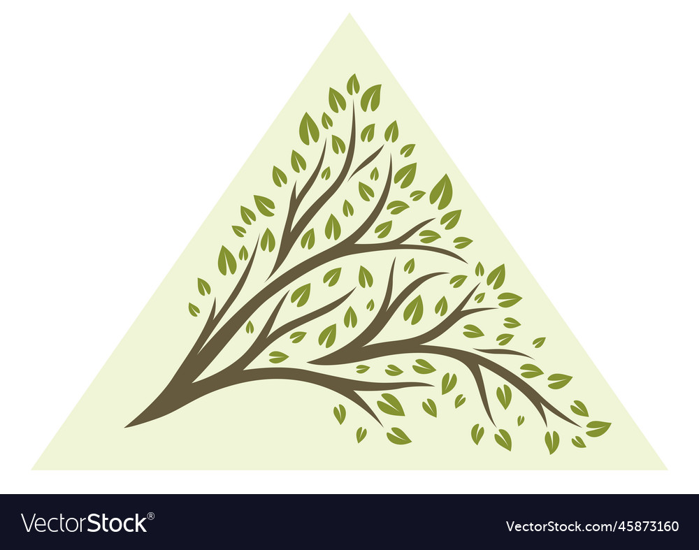 Spring or summer tree with green leaves natural Vector Image