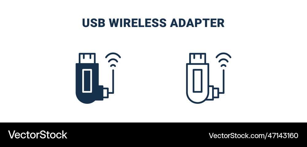 Usb wireless adapter icon outline and filled Vector Image