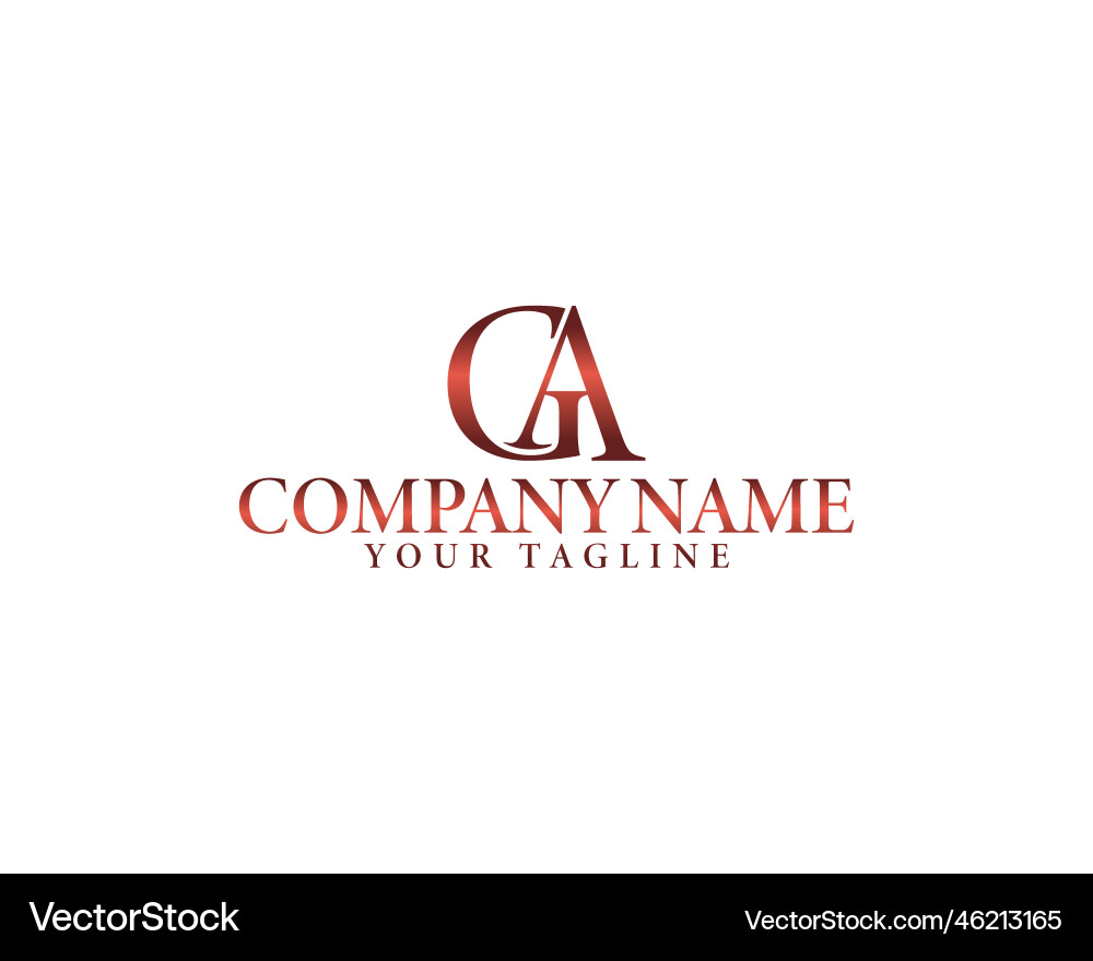 Abstract letter ga unique logo design concept Vector Image