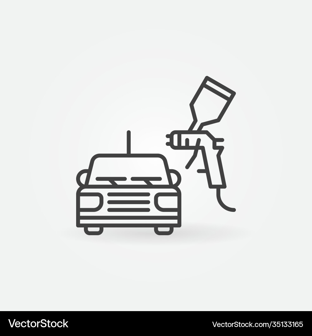 Auto body painting linear concept icon Royalty Free Vector