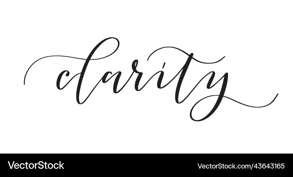 Clarity modern calligraphy word cute Royalty Free Vector