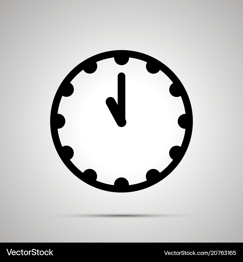 Clock face showing 11-00 simple black icon Vector Image