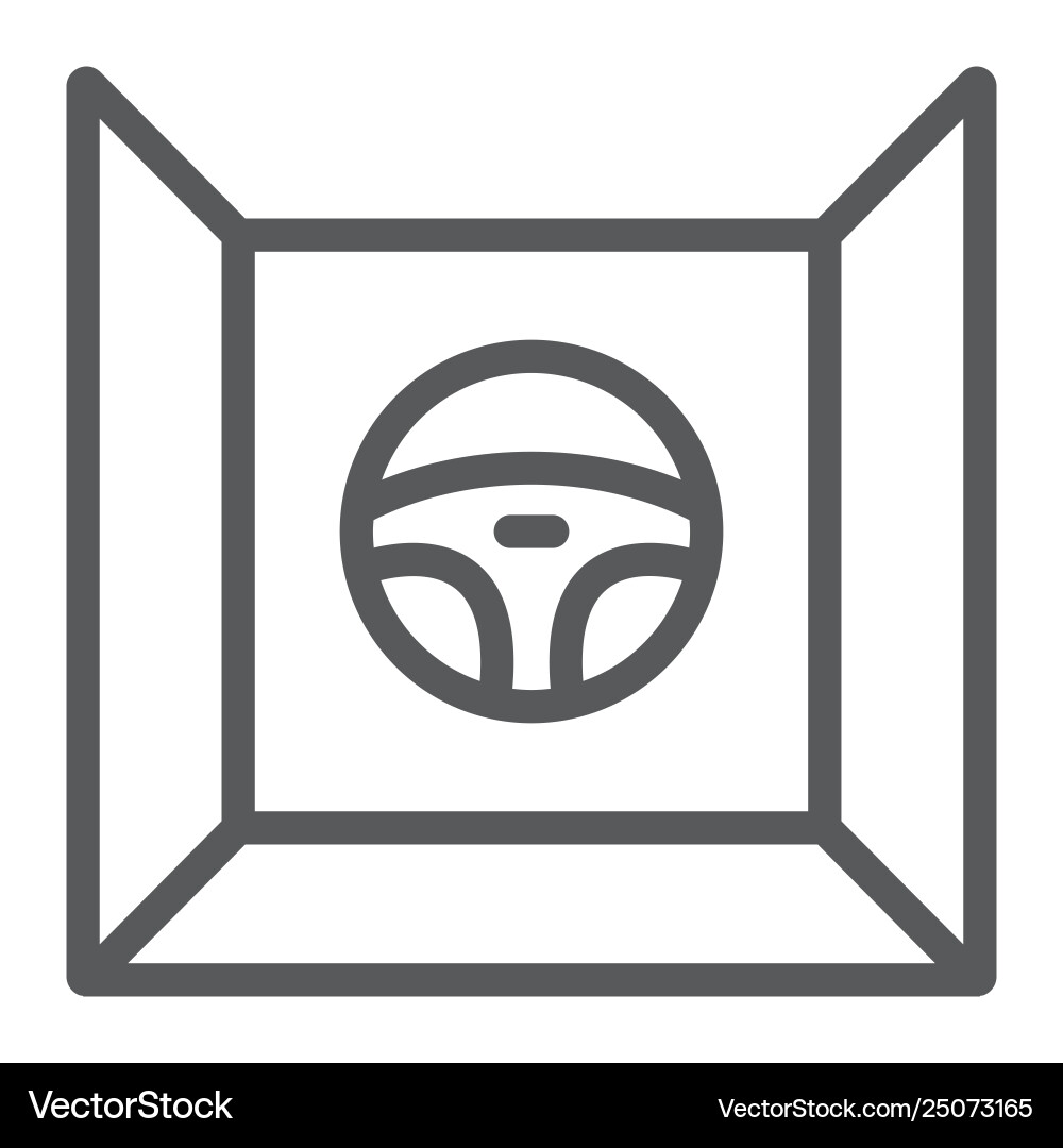 Driving simulator line icon gaming and drive Vector Image