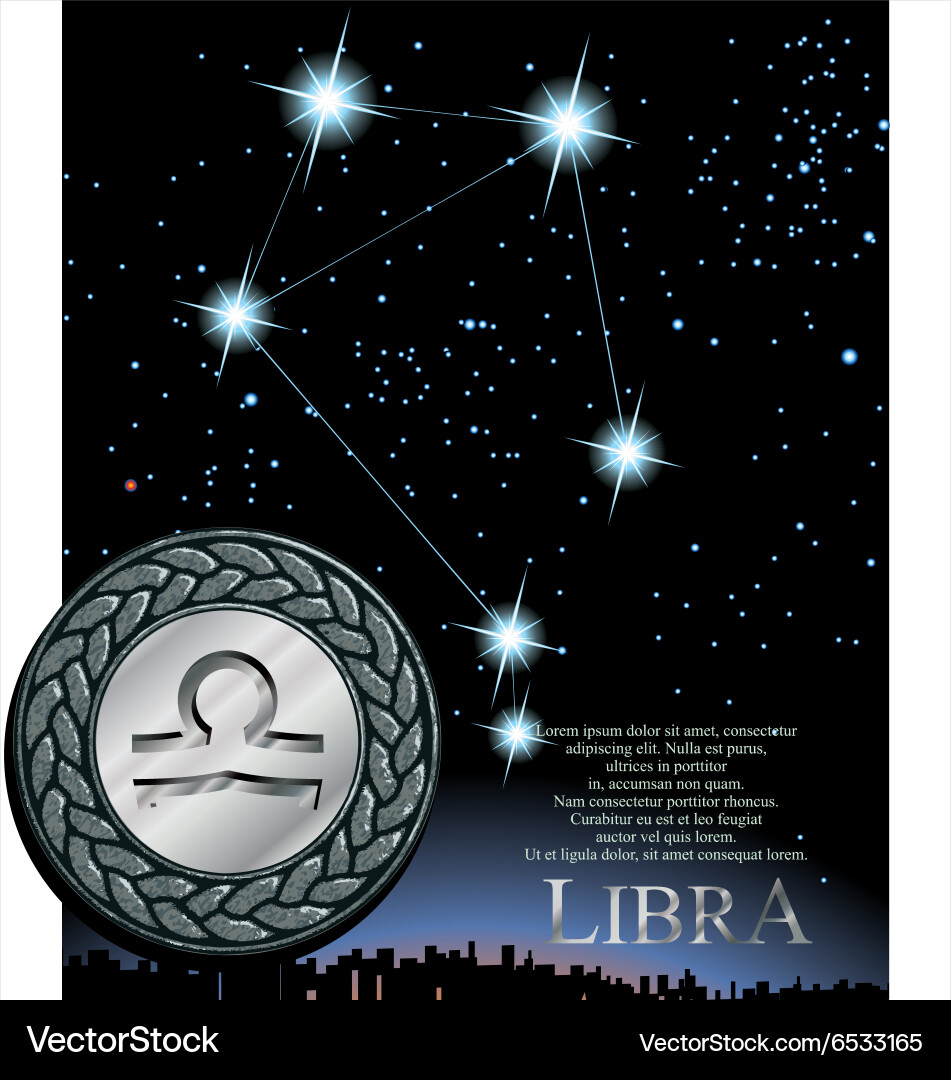 Libra zodiac sign Scale zodiac poster Royalty Free Vector