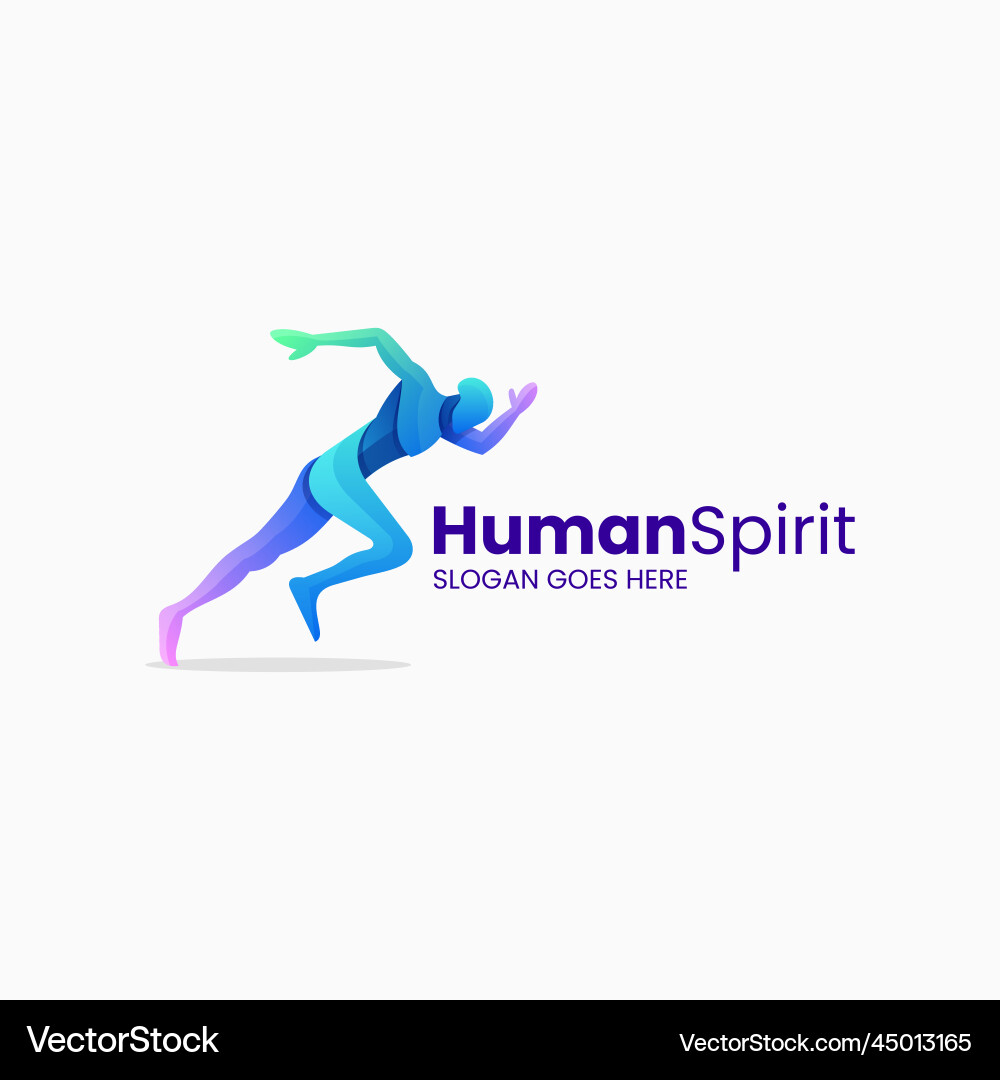 Logo human spirit gradient colorful style Vector Image