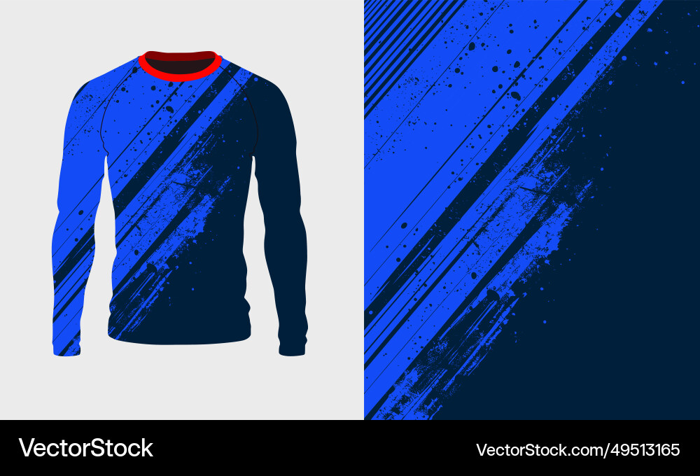 Long sleeve jersey blue grunge texture Royalty Free Vector