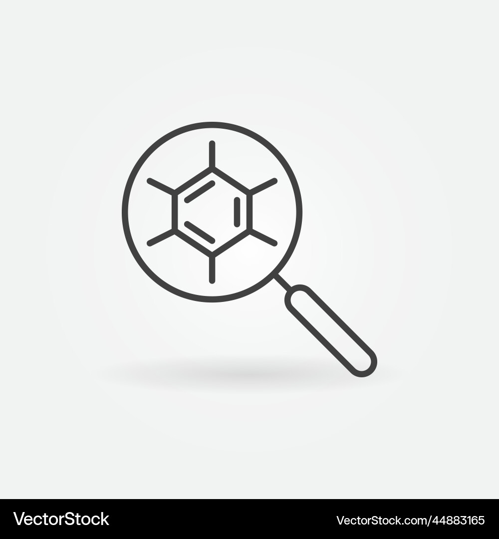 Magnifying glass with chemical formula Royalty Free Vector