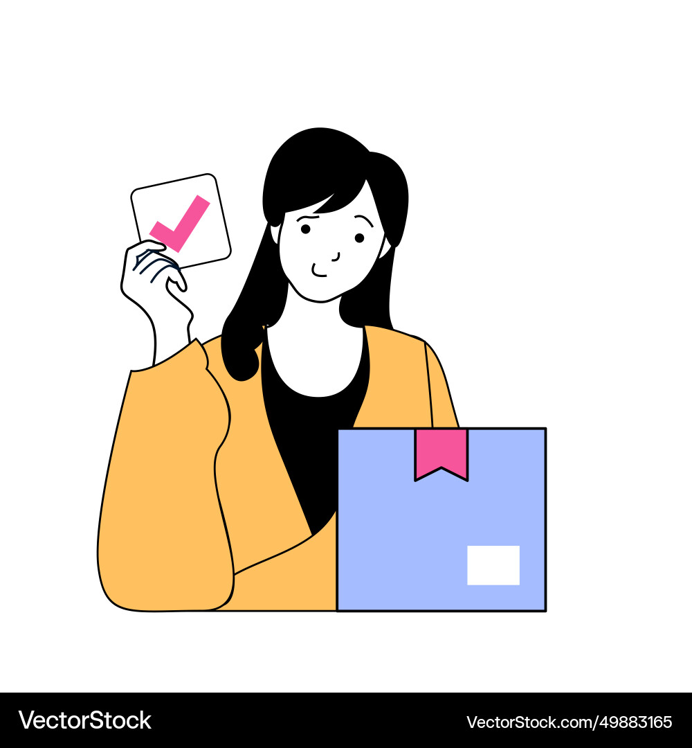 Mobile commerce concept with cartoon people in Vector Image