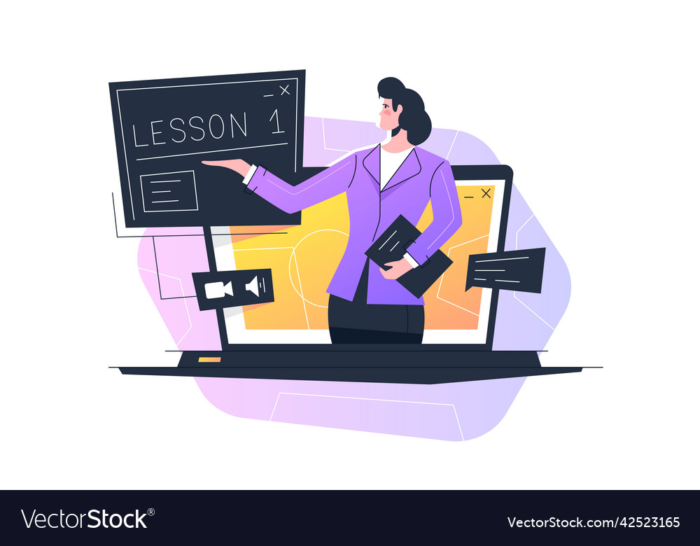 Online teacher or e-learning and distance learning