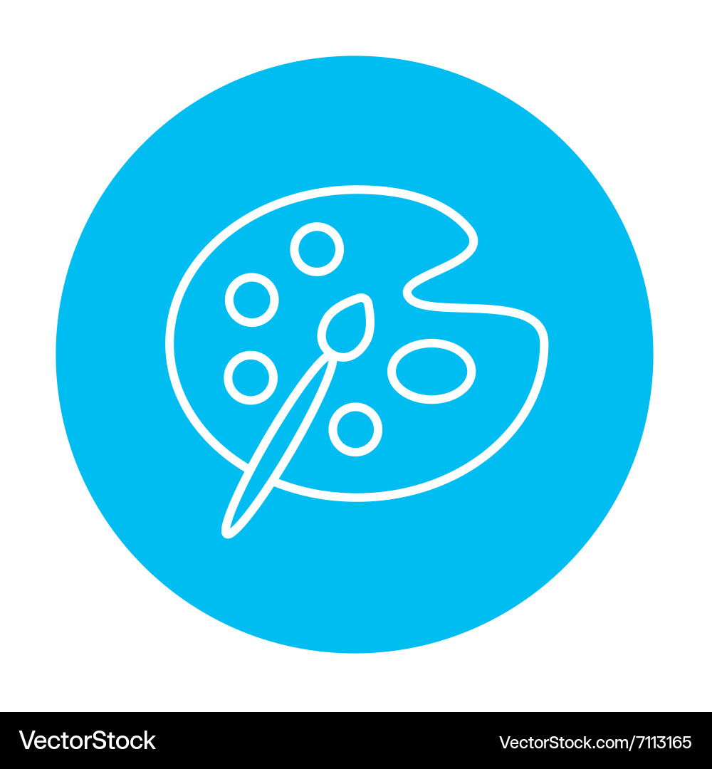 Paint brush with palette line icon Royalty Free Vector Image