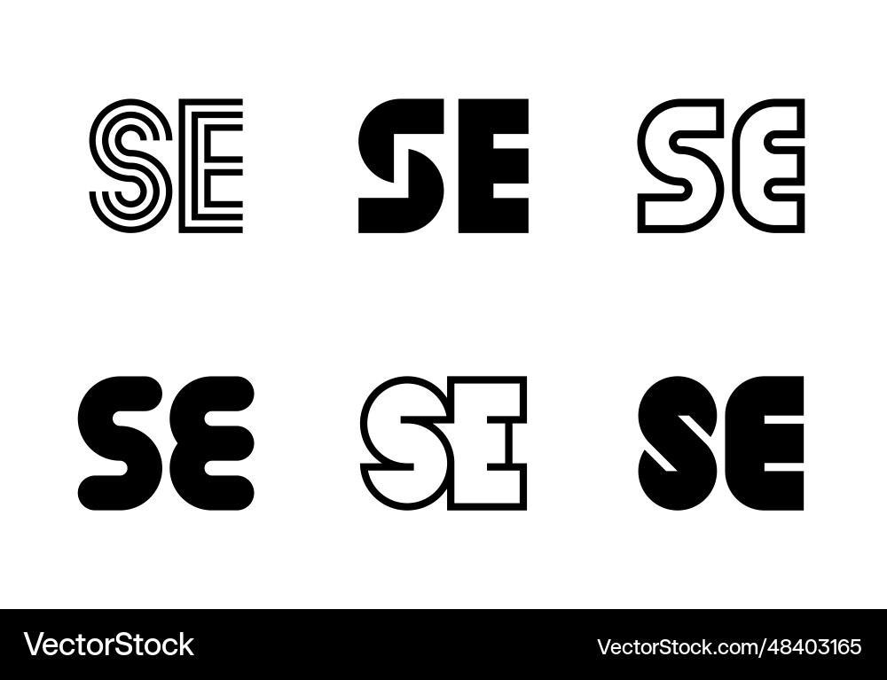 Set of letter se logos Royalty Free Vector Image