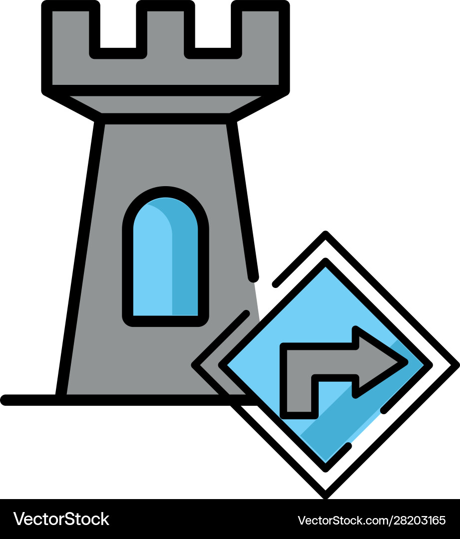 Traffic arrow signal with tower Royalty Free Vector Image